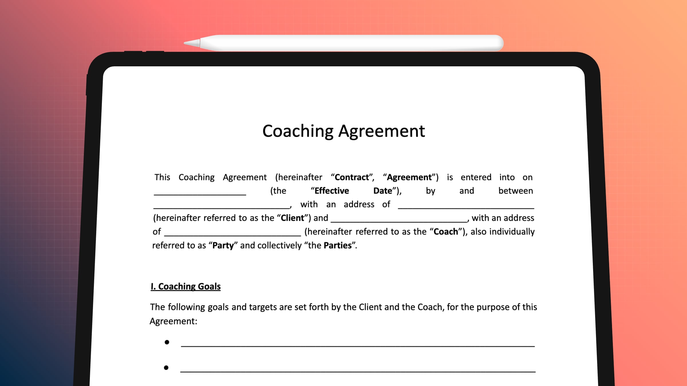 THE Working Coaching Agreement Template (Free Edit & Download)